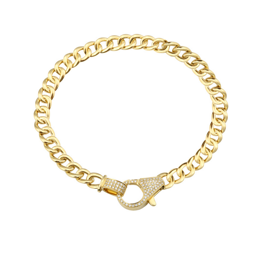 SALT. Fine Jewelry | 14K GOLD WITH DIAMOND CLASP CUBAN LINK BRACELET ...